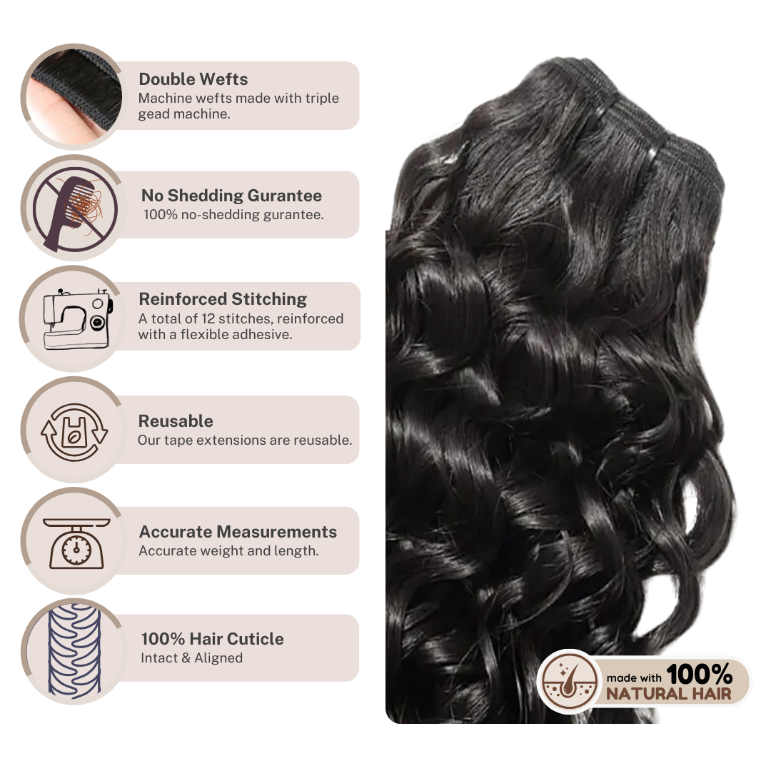 Machine Weft Extension Wholesaler | 100% Indian Hair